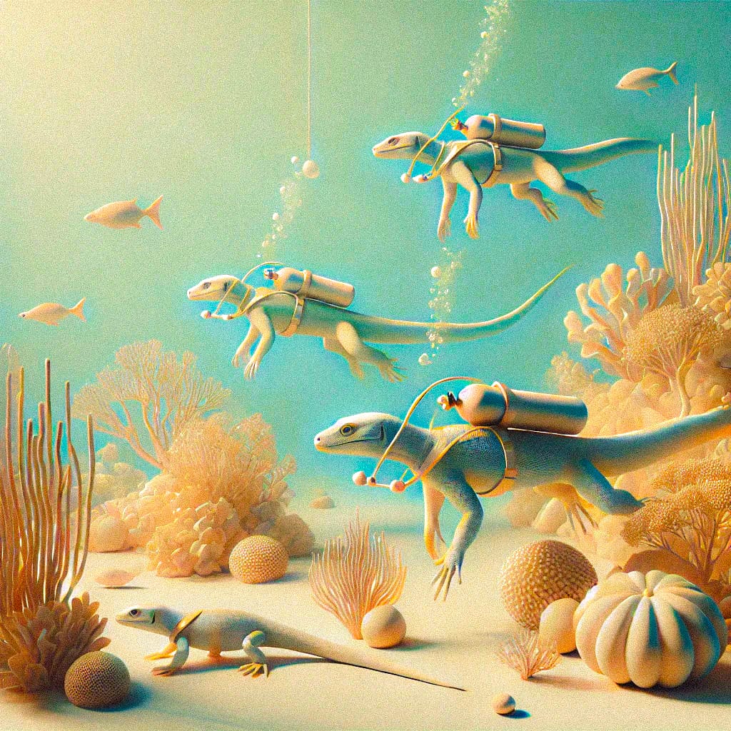 Scuba-diving Lizards